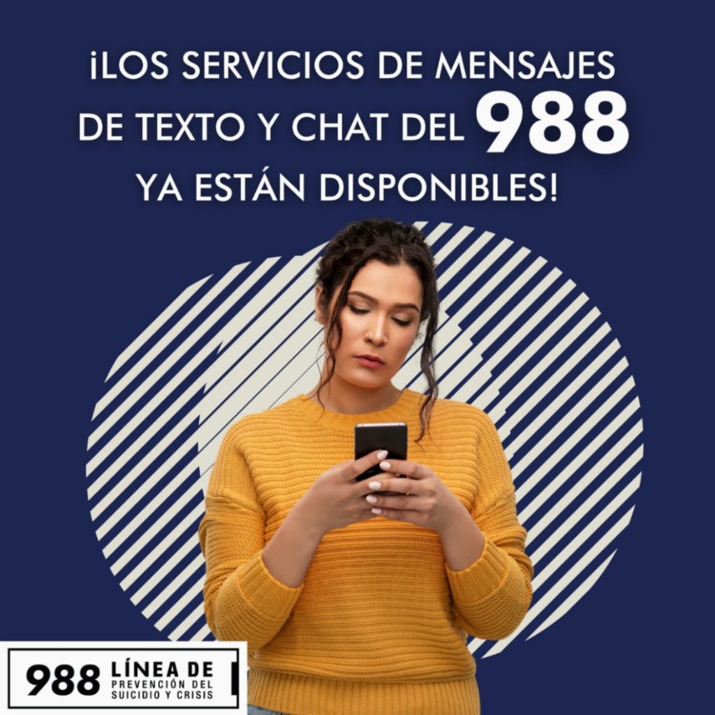 LÍNEA 988 DE PREVENCIÓN DEL SUICIDIO Y CRISIS INICIA SERVICIOS DE TEXTO ...